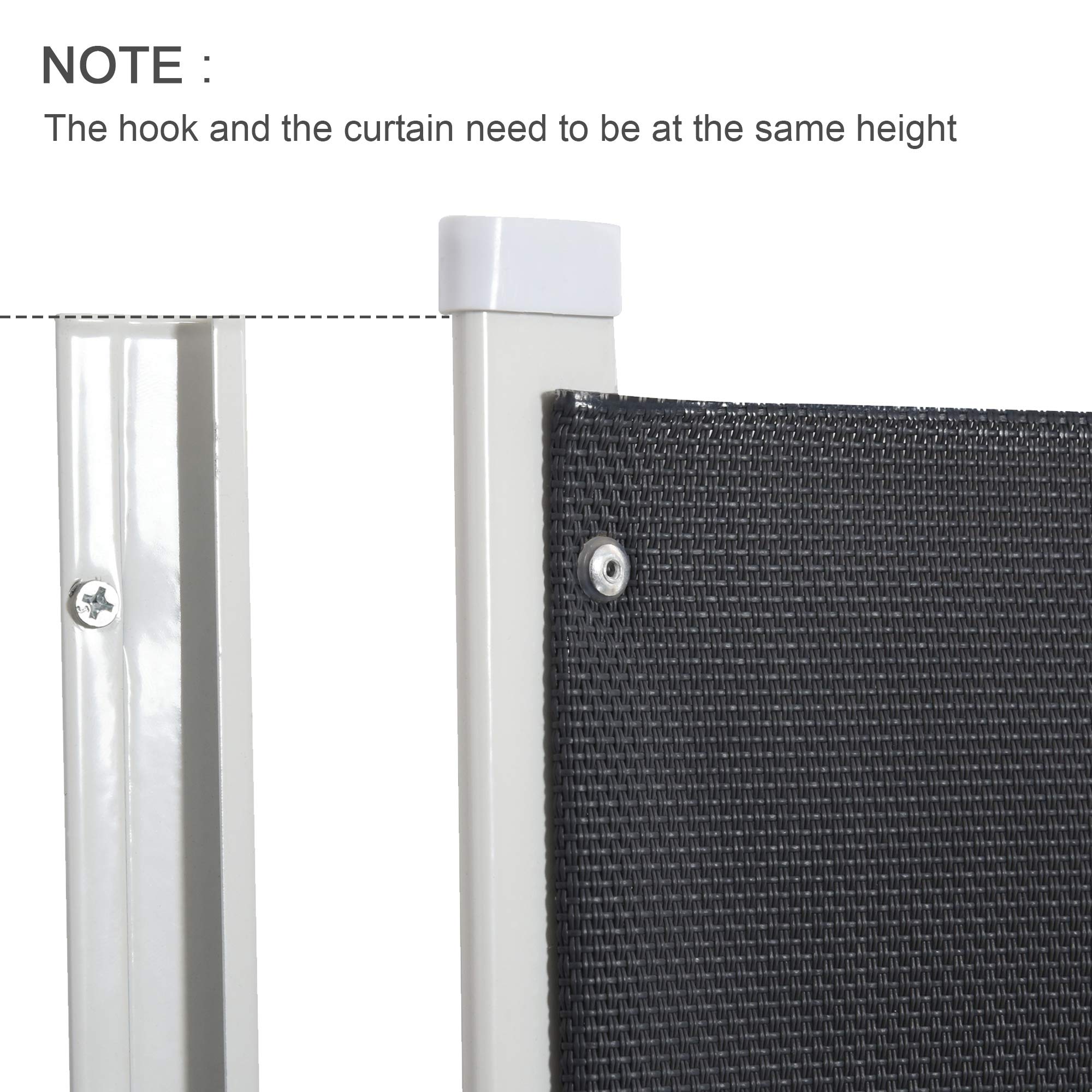 Pawhut Retractable Mesh Pet Safety Barrier Gate, Flexible and Extensible Safety Dog Gate Easy to Roll and Latch for Stairways Doorways Hallways, 45'' x 32", Grey