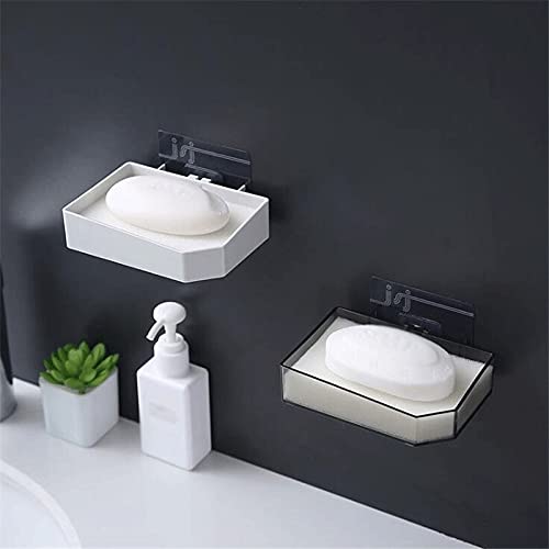 PLMM soap Box, New Absorbent Sponge soap Holder Soap Dishes Soapbox Shower Plate Bathroom Set Tray Bathroom Accessories (Color : Clear)
