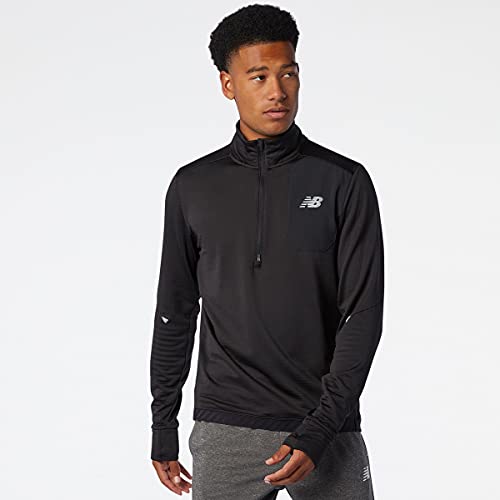 New Balance Men's NB Heat Grid Half Zip, Black , X-Large