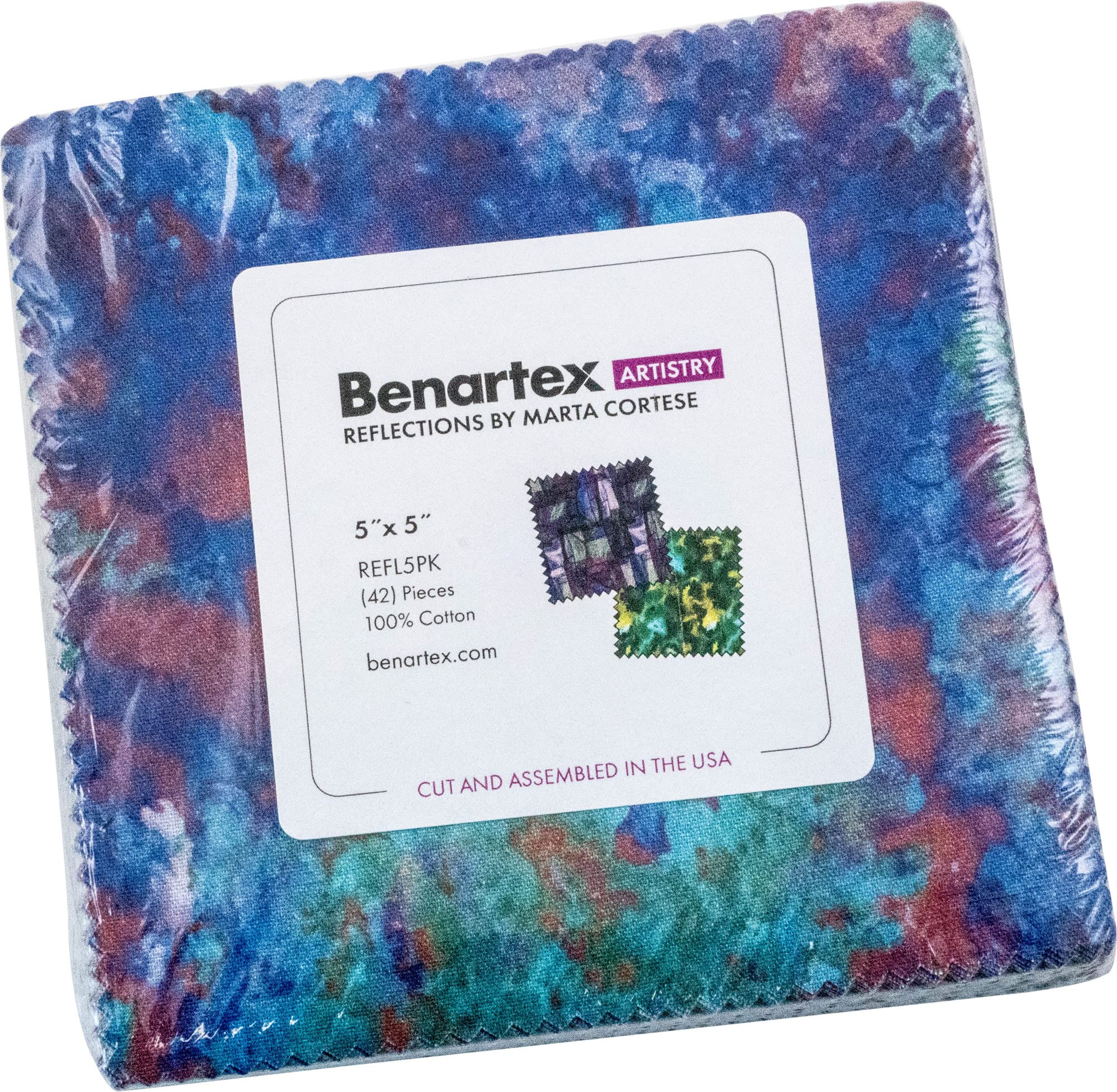 Marta Cortese Reflections 5X5 Pack 42 5-inch Squares Charm Pack Benartex