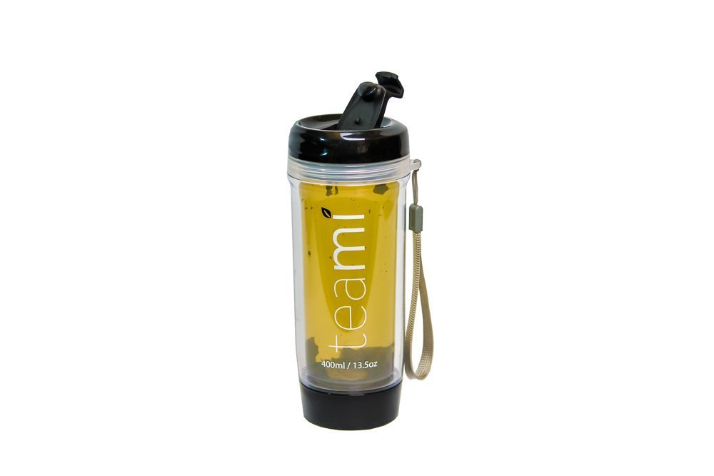 Teami Tea Tumbler Infuser Bottle - Black, 20 Ounce - BPA FREE - Double Walled Mug, Hot or Cold - Our Best Infusion Bottles for Infused Fruit, Smoothies, Tea, even Coffee