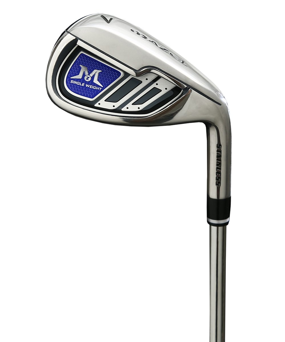 MAZEL Single Length Golf Club Irons Set for Men & Women (4,5,6,7,8,9,P,A,S) or Individual Iron 7,Right Handed (Stainless Steel(S), 7 Iron, Stiff, Right)