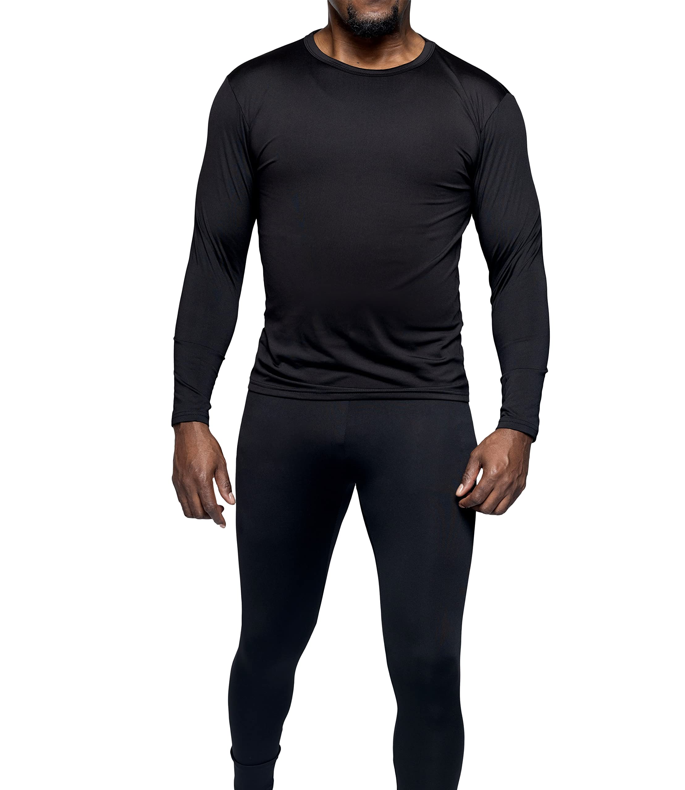 Therma Tek Cold Weather Long Johns Thermal Underwear for Men Set β 2 Pcs Fleece Lined Moisture Wicking, Breathable Base Layer Men Thermals Top and Bottom Set(Grey, M)
