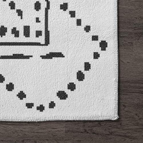 nuLOOM Mila Machine Washable Diamond Trellis Ultra Thin Area Rug, 5' x 8', Ivory