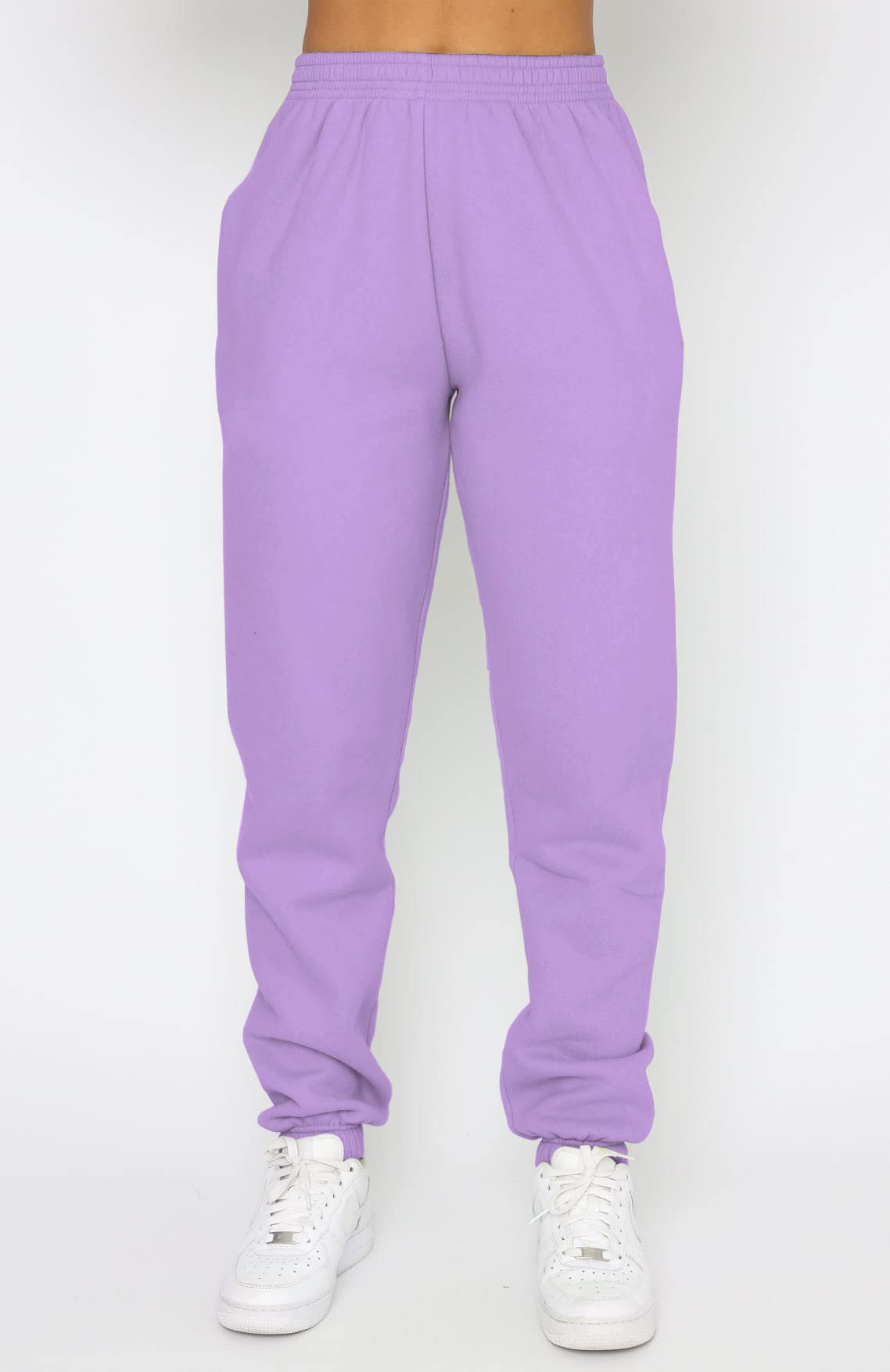 URBEARTH Womens Casual Comfy Sweatpants Drawstring Sweat Pants Cinch Bottom Joggers with Pocket Multicolor Light Purple L