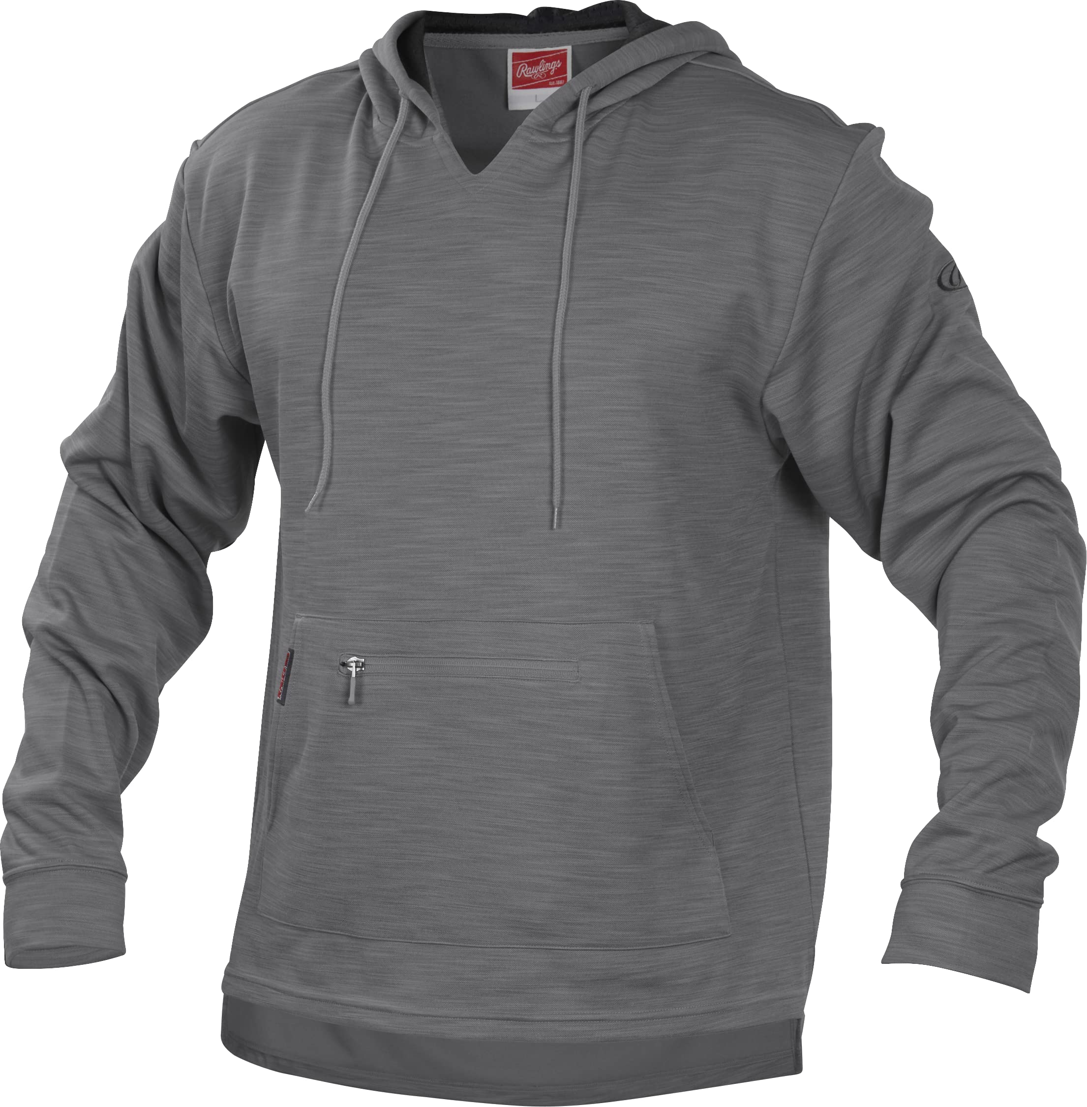 Rawlings Adult Brushed Performance Fleece Hoodie Series, Grey, Small