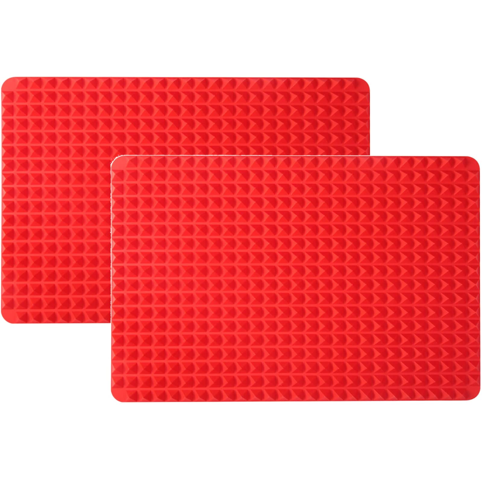 Utoimkio Non-Stick Silicone Baking Mat, Sheets Cooking Pan Tray Oven 15'' x 10'' Large Healthy Fat Reducing Sheet for Grilling BBQ (2 Pack) as shown