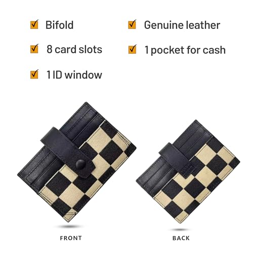 VLYRN Women's Slim Bifold *Mini* Wallet/Cardholder (Black) (8 slots total - *1 card/slot)