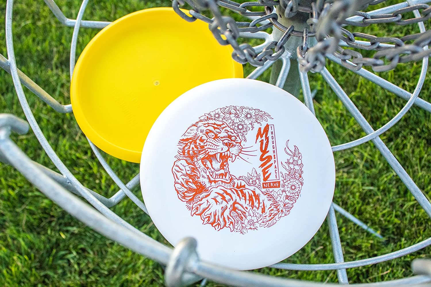 Thought Space Athletics Muse Disc Golf Putter in Nerve Plastic - White Beadless Putt and Approach Disc - Flying Disc Sports Equipment