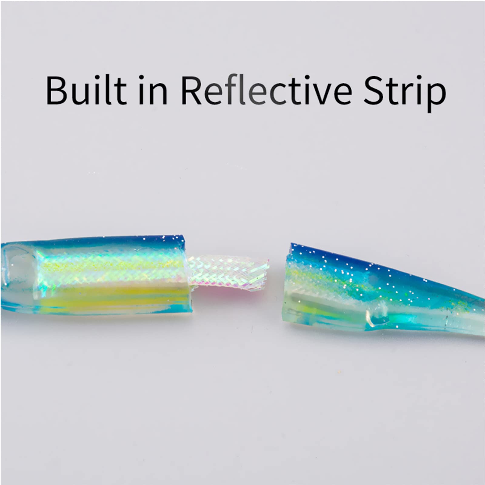 Tolure Soft Plastic Swimbait Paddle Tail Pack Shad Lure Soft Bass Paddle Tail Swim Bait for Bass Soft Lure Kit Tackle T Tail Fishing Lures Set 6pcs/Pack (Blue)