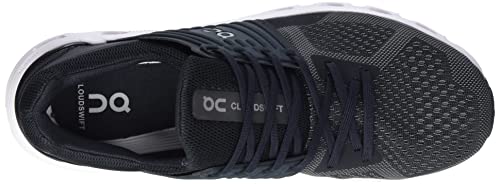 On Men's Cloudswift Sneakers, Black/Rock, 10.5 Medium US