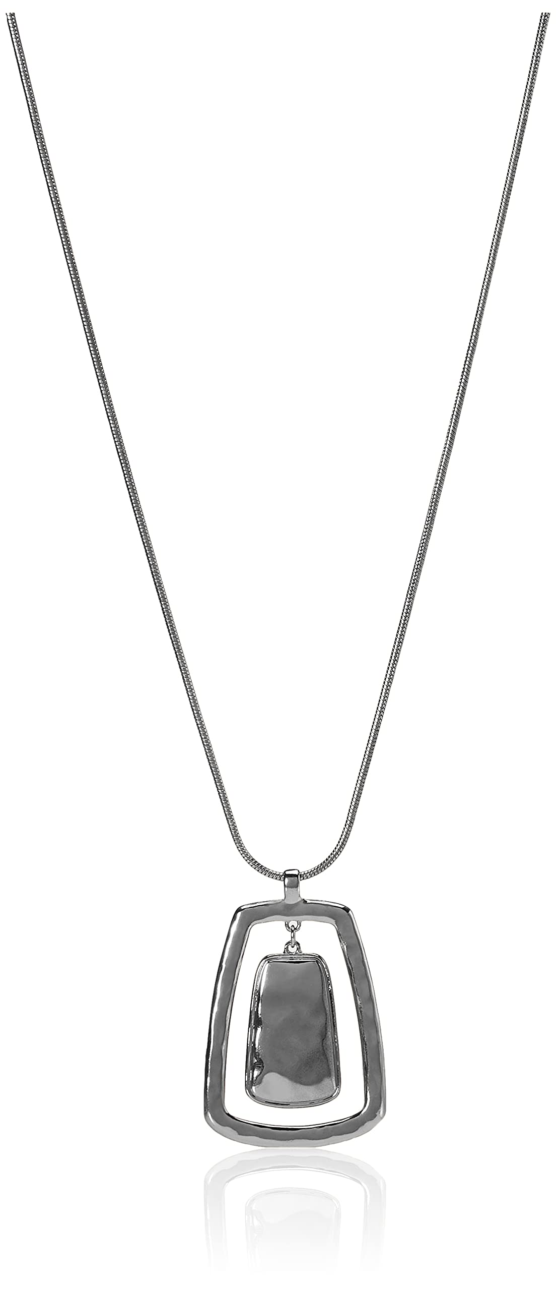 Nine West Women's Silvertone Adjustable Pendant Necklace, 36" L