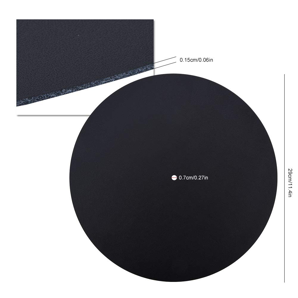 Tgoon Record Pad, Soft Turntable Leather Platter Pad Multifunctional Record Mat Slipmat for Reduce Vibration for Pad Felt(Thickness 1.5MM)
