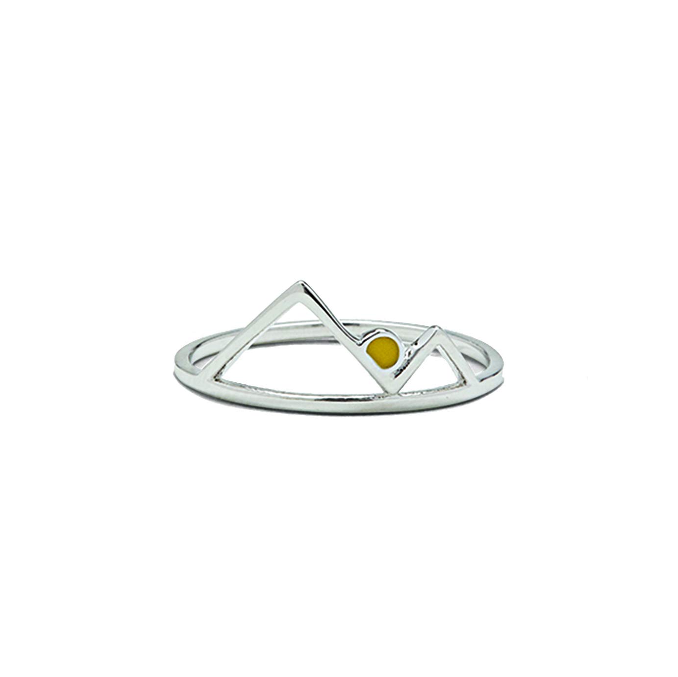 Pura Vida Silver-Plated Sunrise Ring - Hammered Finish, Brass Band, Exclusive Design - Size 7