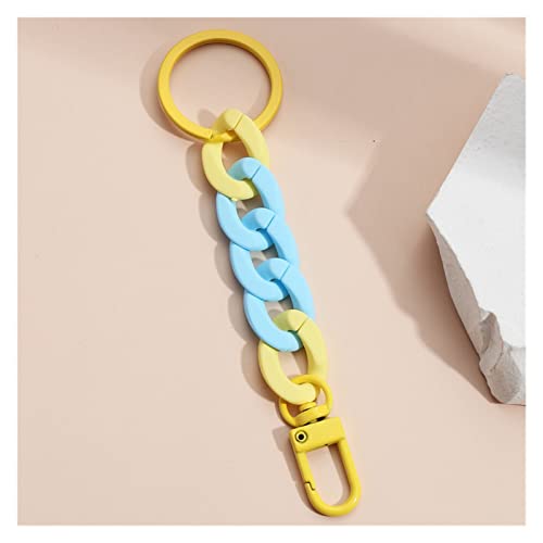Unisex Keychain Acrylic Plastic Chain Keychain Keyring Ladies Handbag Pendant Accessories Friendship Gift (Color : E3824, Size : One Size)