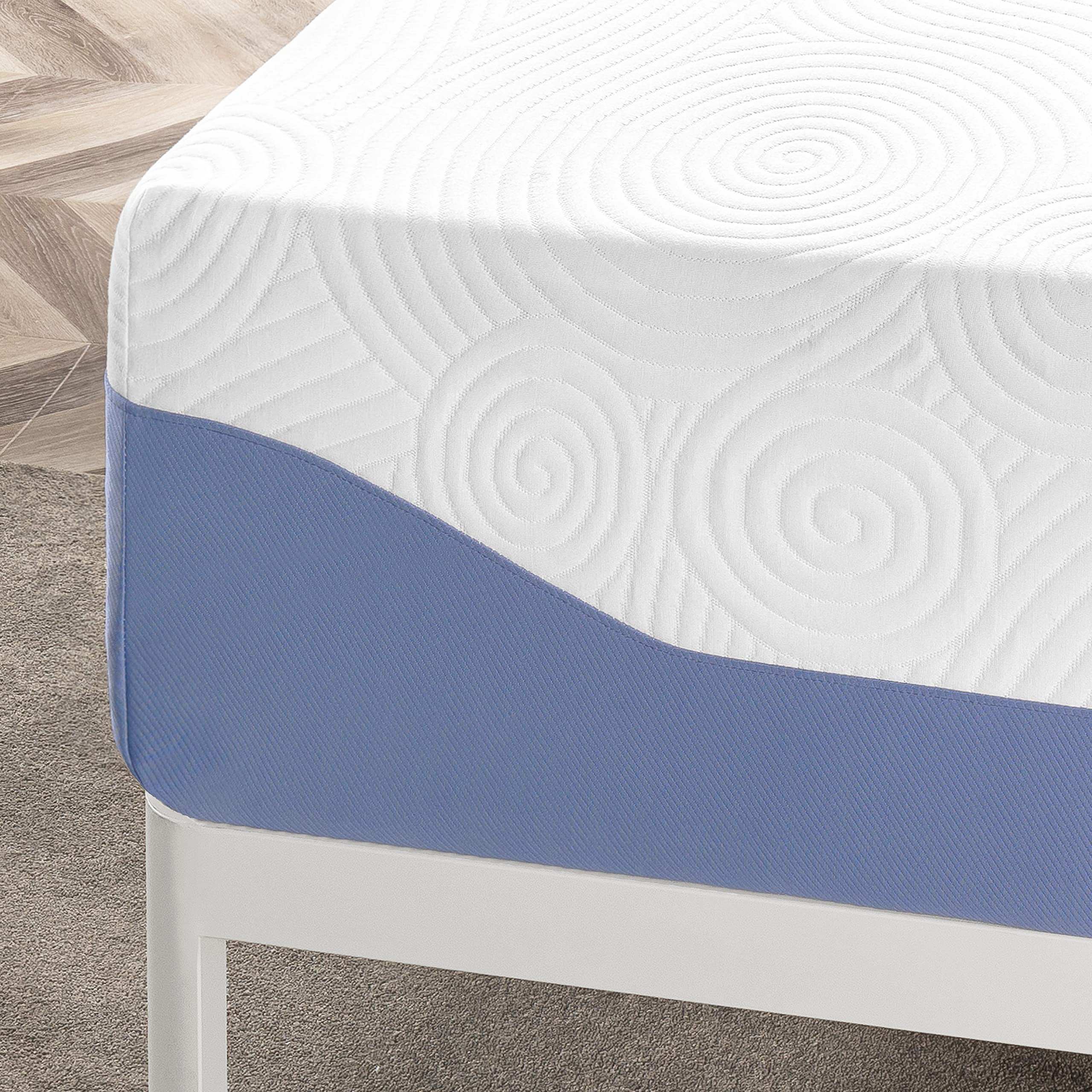 Mellow 14 Inch Cooling Gel-Infused Memory Foam Bed Mattress, Medium Firm Sleep and Breathable Fabric Cover, King , Mattress In A Box