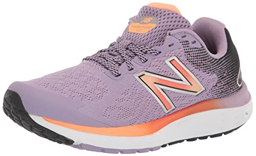 New Balance Women's Fresh Foam 680 V7 Running Shoe, Raw Amethyst/Black/Vibrant Orange, 9.5