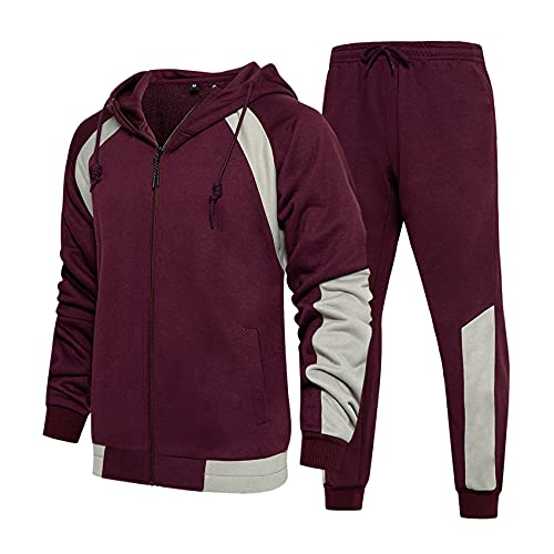 Runcati Mens Sweatshirt and Joggers 2 Pcs Track Suits Hoodies Sweatsuits Sports Set