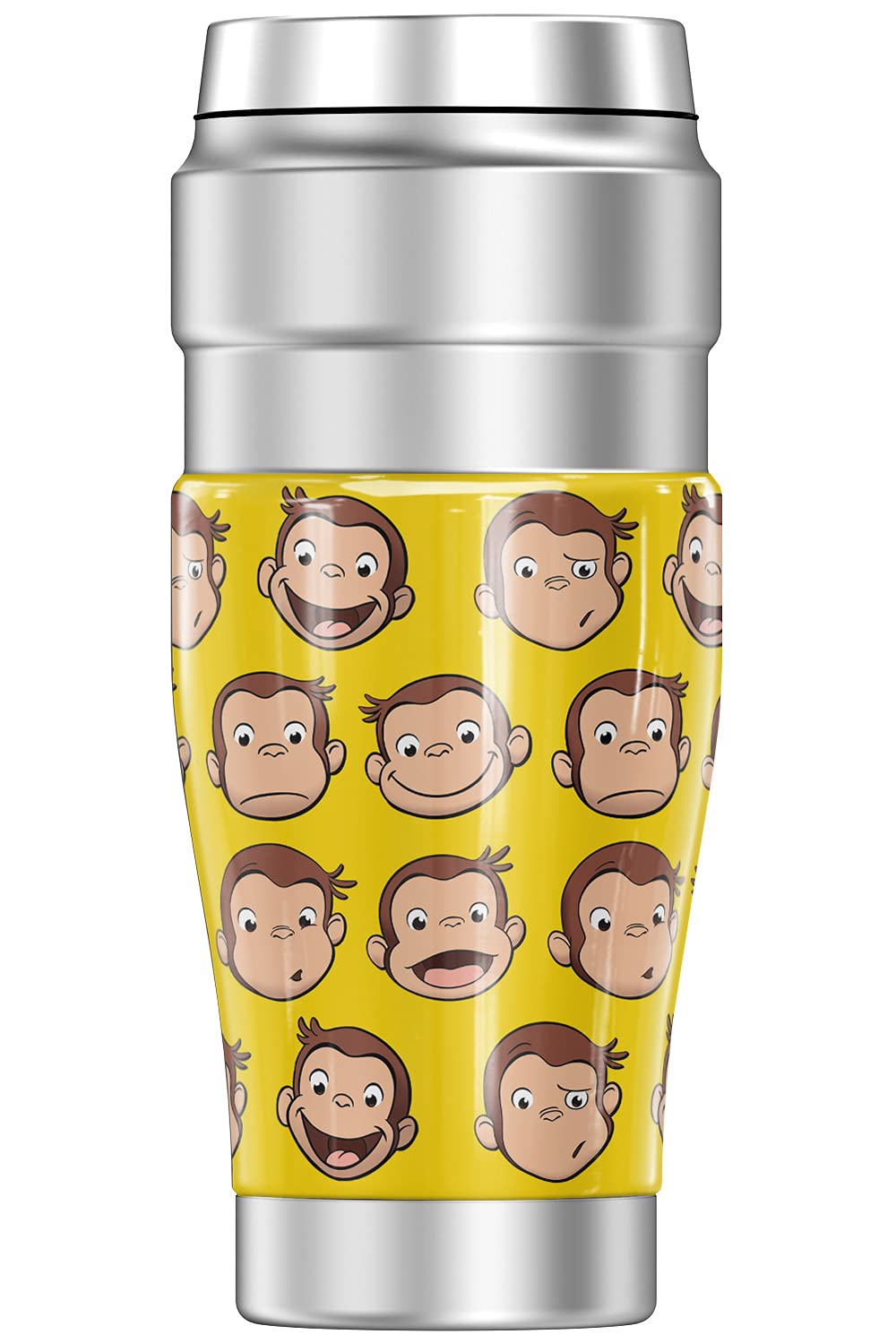 THERMOS Curious George Curious George Faces STAINLESS KING Stainless Steel Travel Tumbler, Vacuum insulated & Double Wall, 16oz
