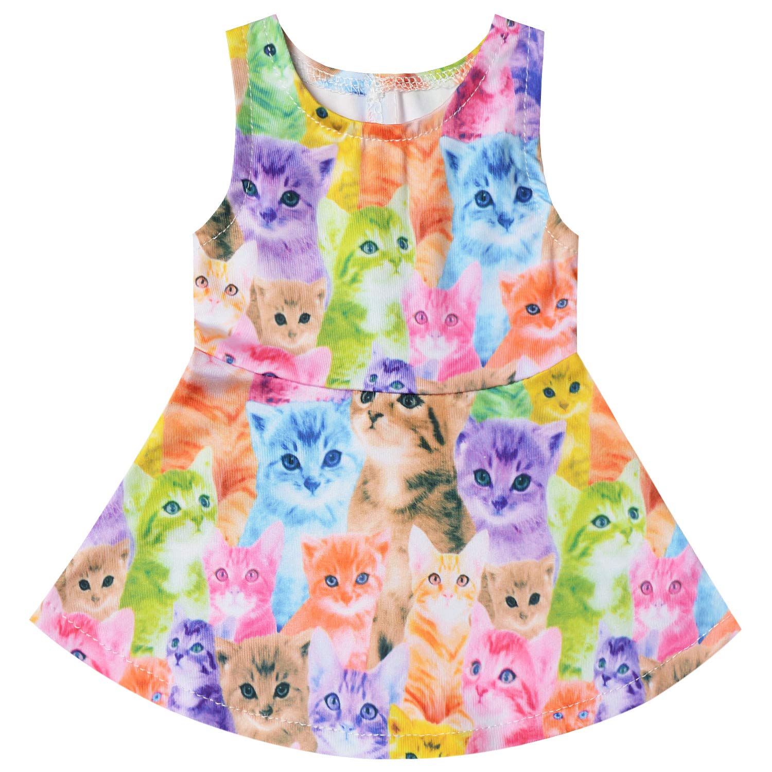 Matching Doll & Girls Dresses Kid Toddler Cat Cloth Fit American Girl Doll