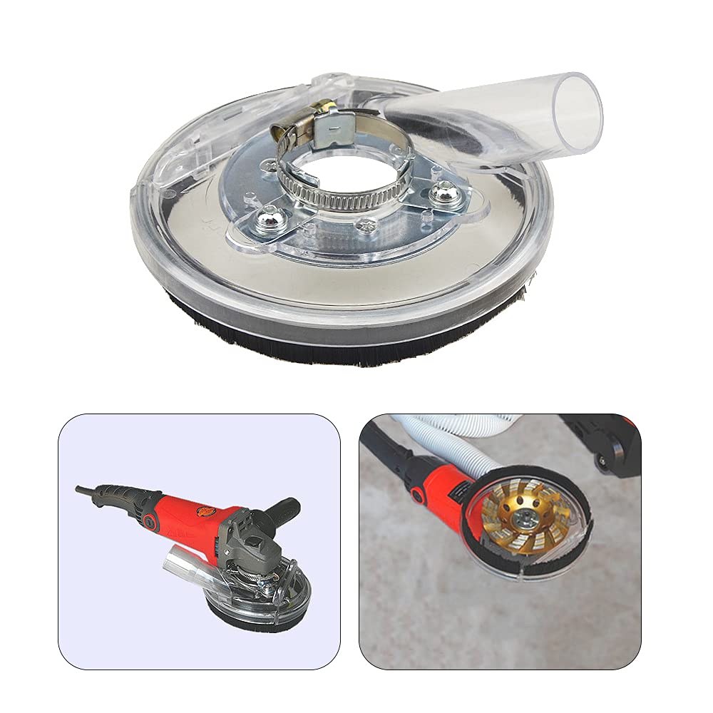 XINGYHENG Dust Shroud Kit Dry Grinding Dust Cover 100-150mm Adjustable Angle Grinder with 4 Inch Concrete Diamond Grinding Cup Wheel