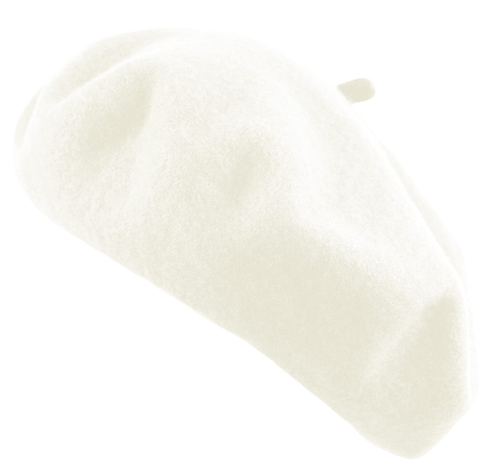 Women's French Beret Hat Solid Color Plain Wool Classic Traditional Artist Cap (US, Alpha, One Size, White)