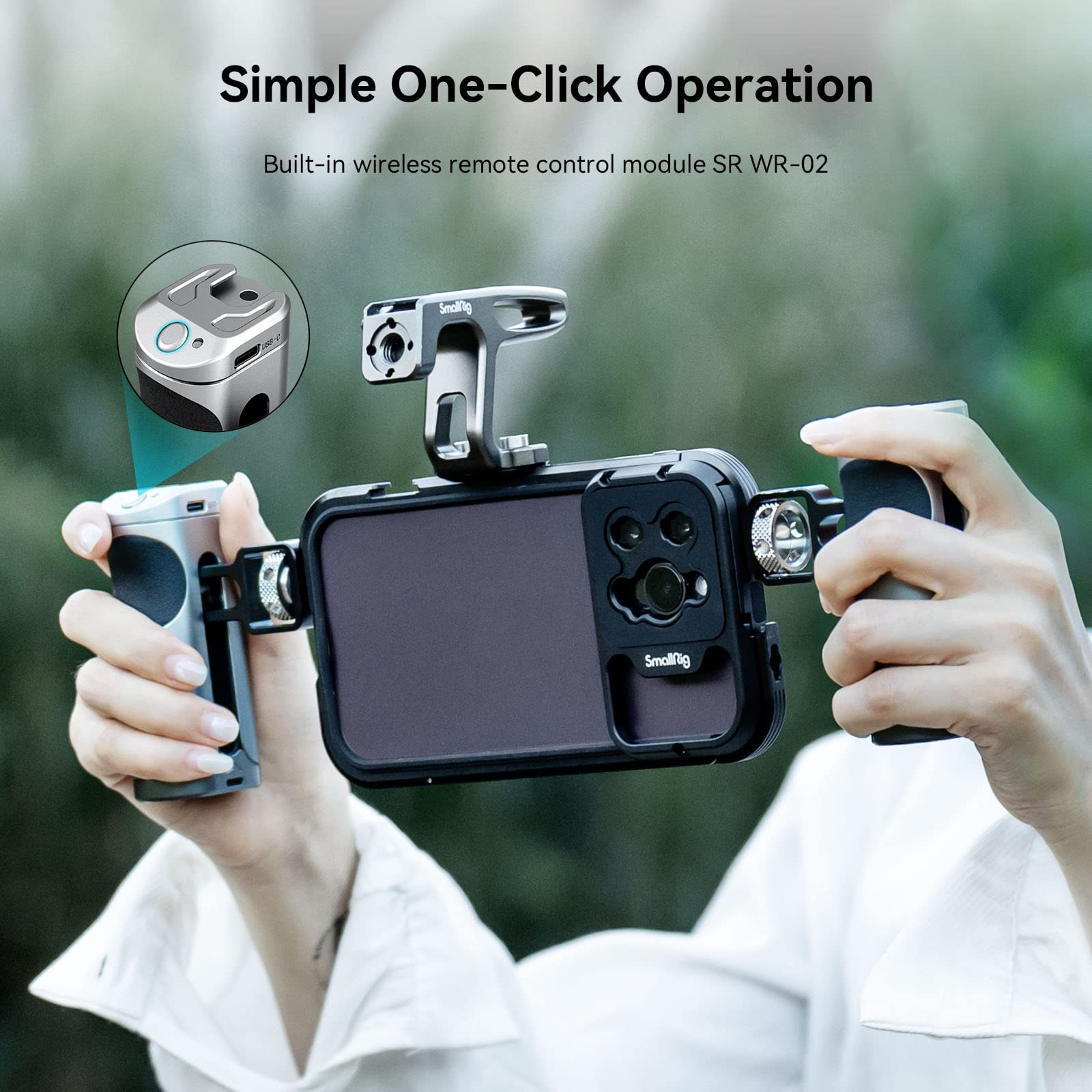 SmallRig Video Rig Kit for iPhone 14 Pro Max with Wireless Control Dual Handles, Dual Handheld Smartphone Video Rig Set for Filmmaking/Videography/Live Streaming/Vlog-4078