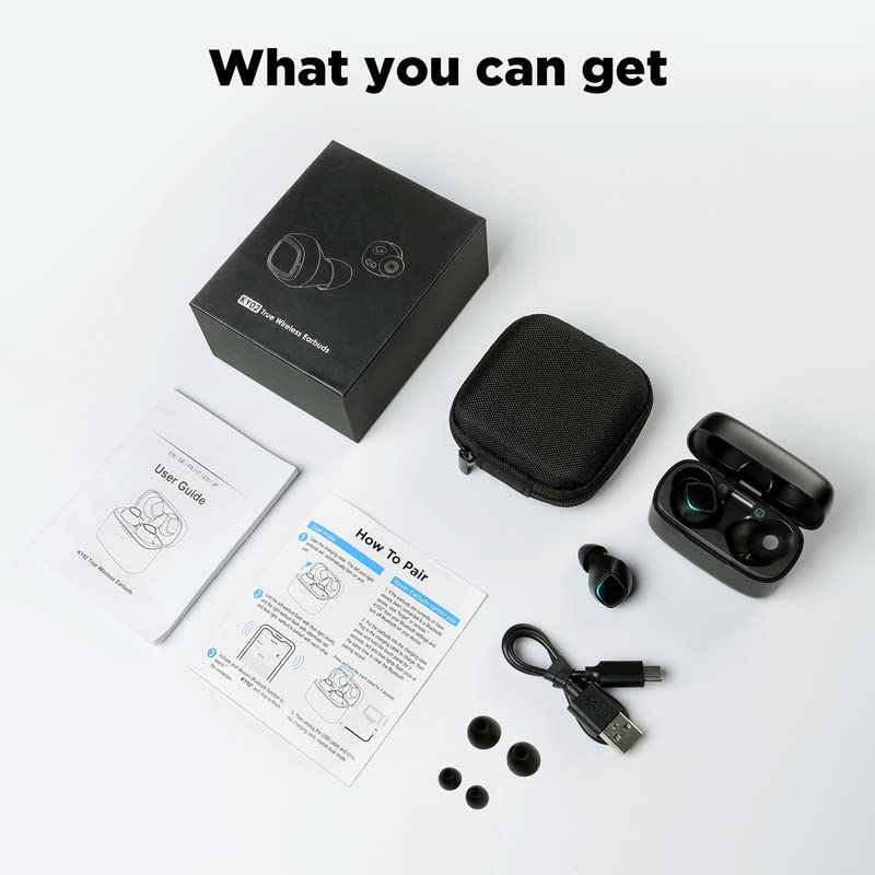 Wireless Earbuds, 36H Playtime Bluetooth Earbuds. Bluetooth 5.0 with Power Mic- Portable Charging Case- Voice Assist- Touch Control- Waterproof. Earbuds Wireless for Effortless Setup Customizable Fit