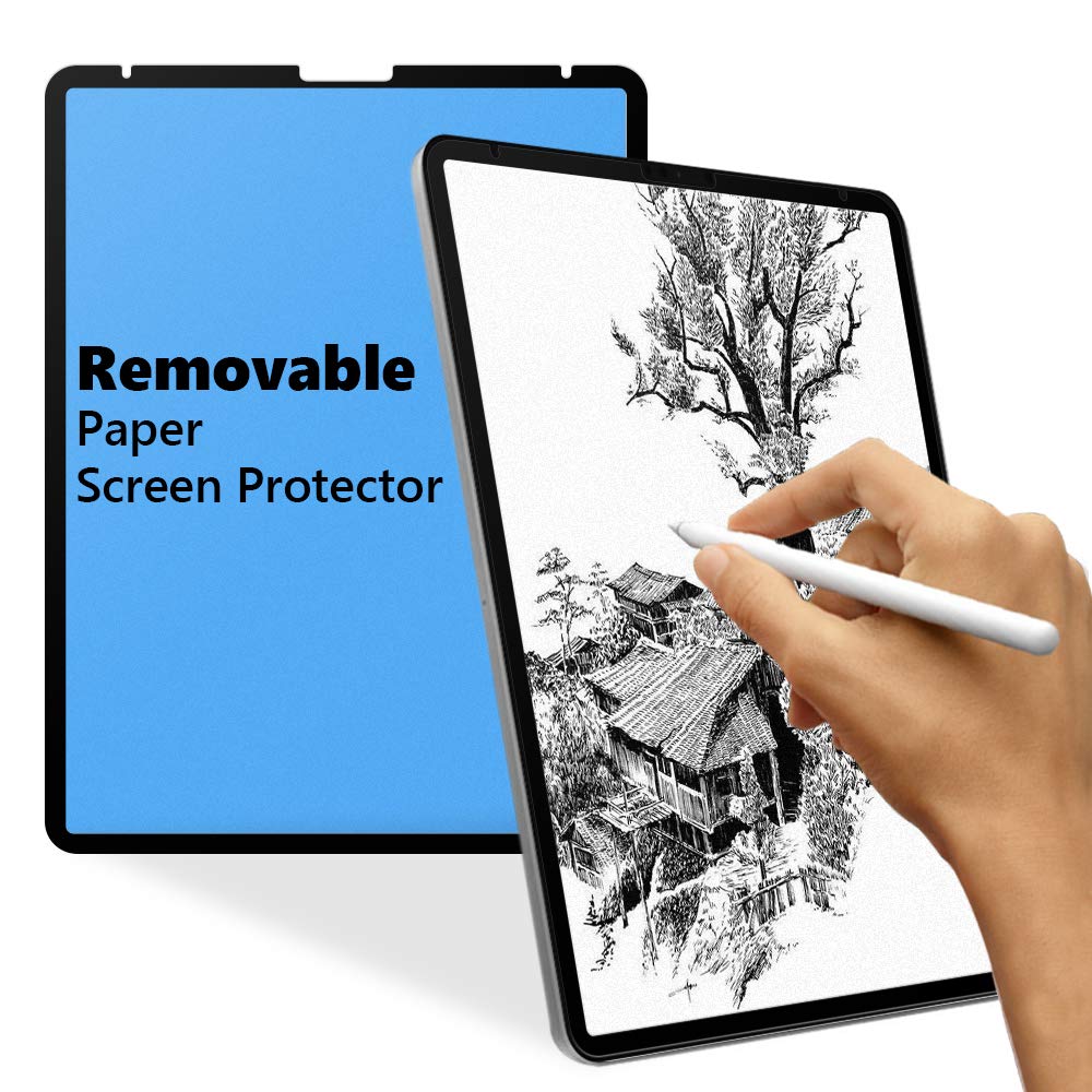Removable Paper Feels Texture for iPad Air 4 (10.9 inch, 2020) / iPad Pro 11 inch Screen Protector(2021, 2020 & 2018 Models), Reusable iPad pro 11 Matte PET Film Draw/Write/Sketch/Feel Like on Paper