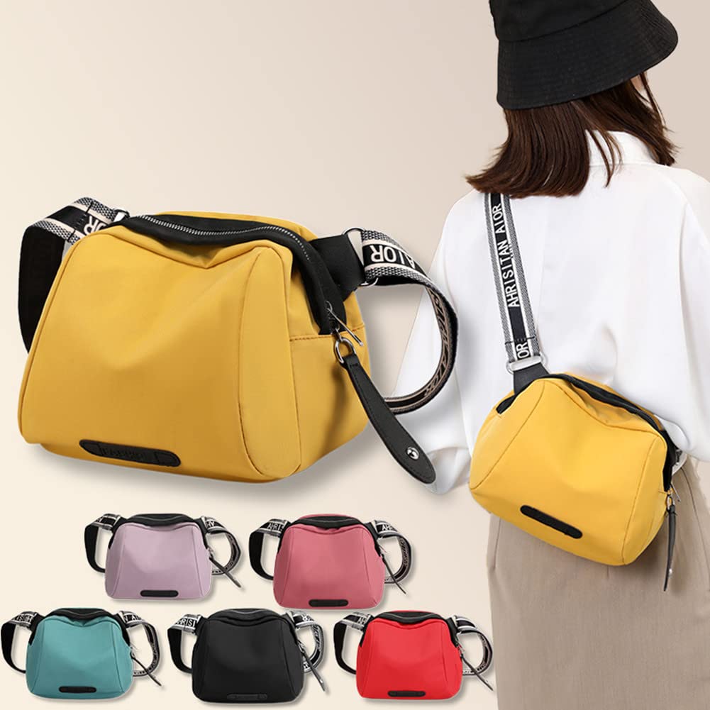 Women Waterproof Shell Small Shoulder Bag Crossbody Bag Oxford Handbags Wide Strap Handbags Purses (RED)