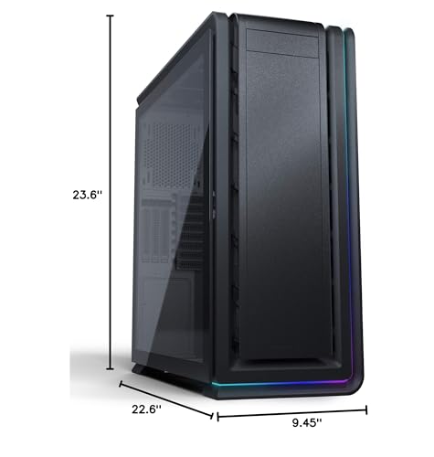 Phanteks Enthoo 719 (PH-ES719LTG_DBK01) High Performance Full Tower Case – Tempered Glass, Aluminum panels, dual system/psu support, massive storage, Fan Hub, Digital-RGB lighting, Black