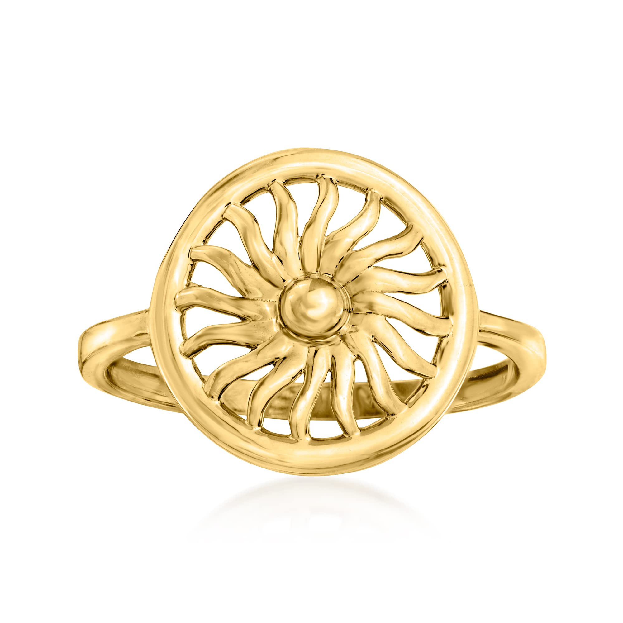 RS Pure by Ross-Simons 14kt Yellow Gold Sun Circle Ring. Size 5