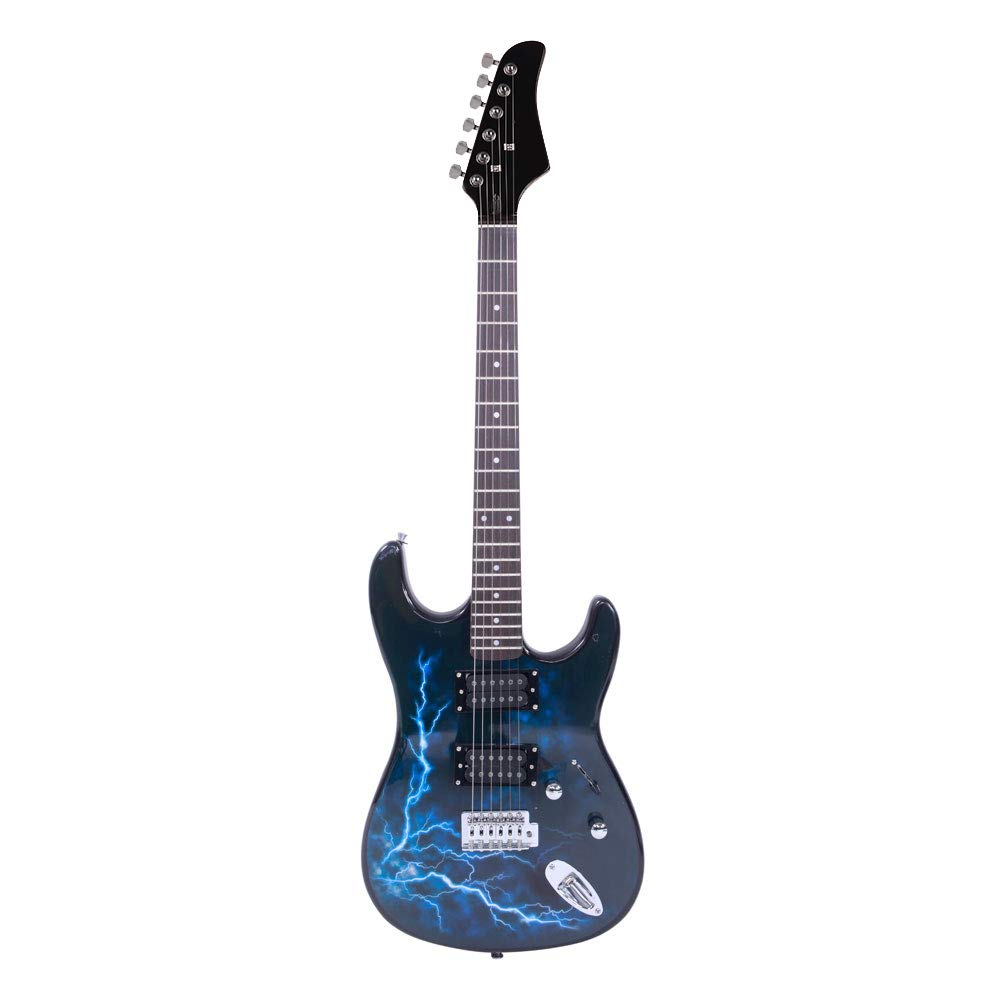 YUFUDE Electric Guitar Full Size 6 String with Strap, Guitar Bag, Power Cord,Plectrums (Black)