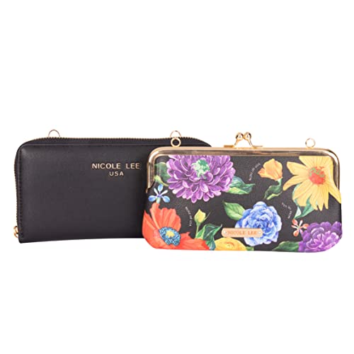 Nicole Lee 2 Piece Kiss Lock Crossbody Pouch Bifold Wallet - Be My Valentine