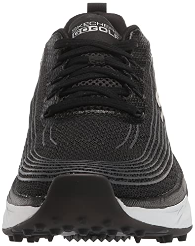 Skechers Men's Go Ultra Max Spikeless Golf Shoe, Black/White, 10.5