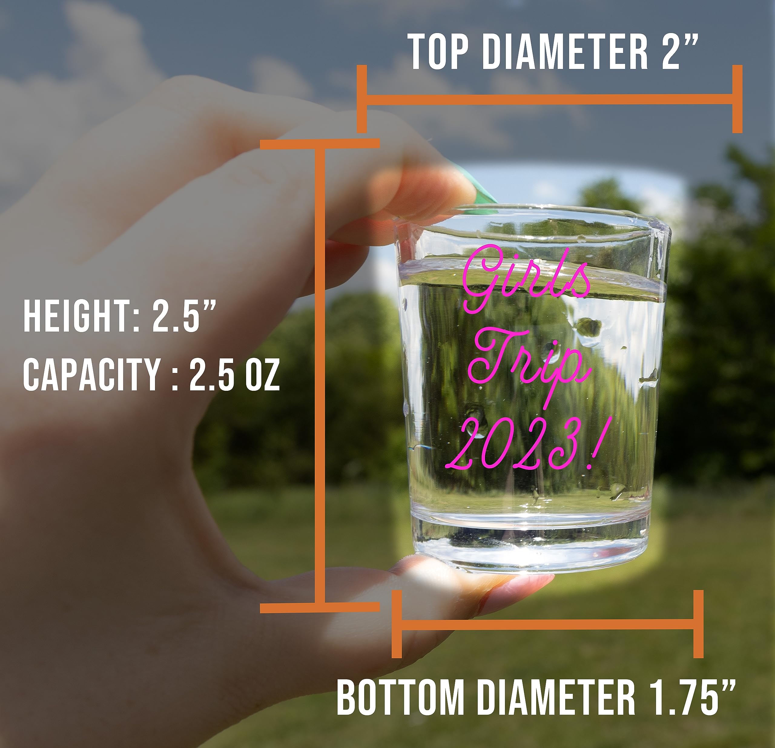 Personalized Printed 2.5oz 1pk Shot Glasses β Customized Gift for Women Men, Custom Message Name Date, Birthday Gift Ideas Friend Her Him, 21st Party Favors, Cute Funny, 16 Colors, Your Text Here