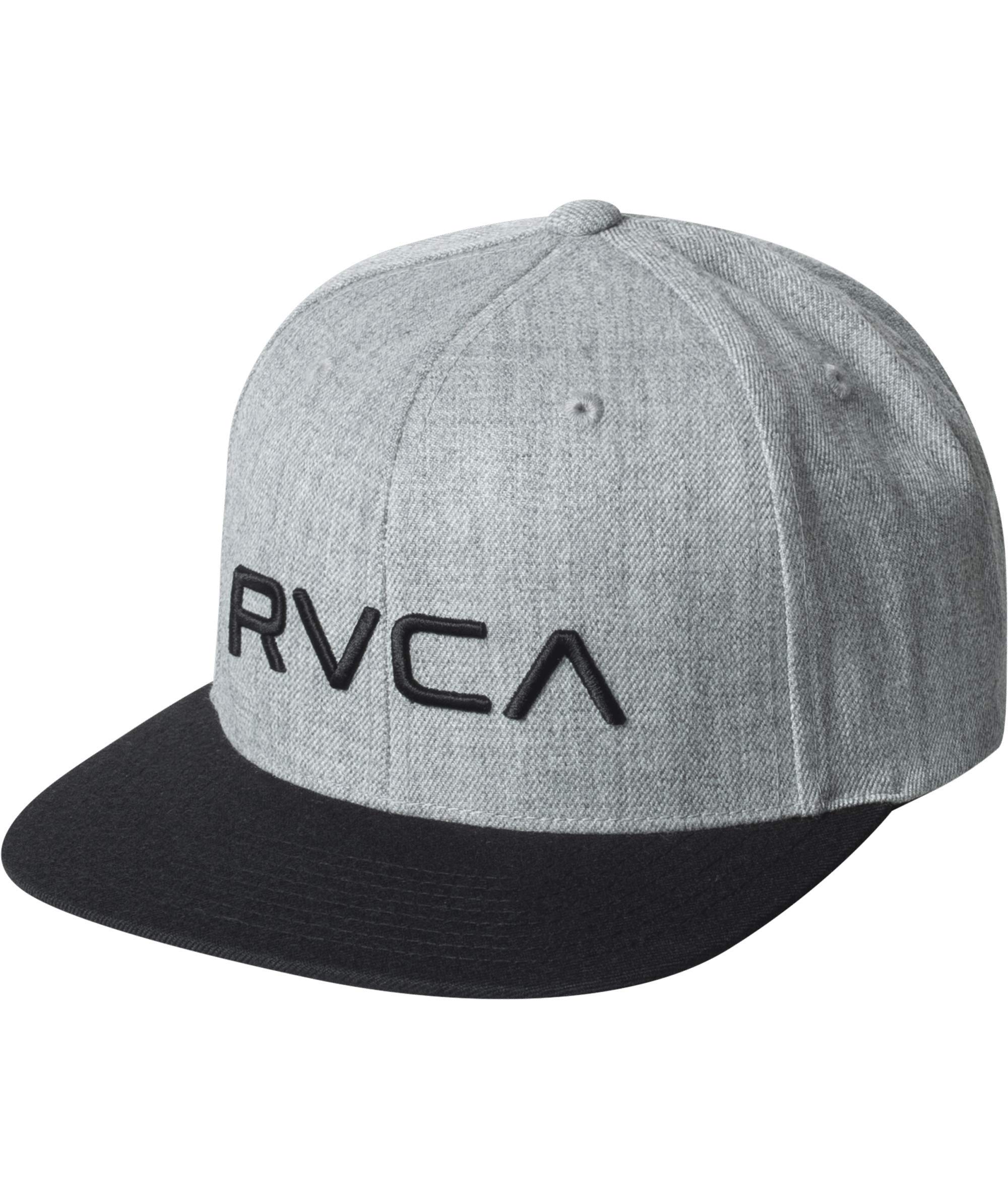 RVCA Boys' Twill Snapback Hat, Heather Grey/Black, One Size