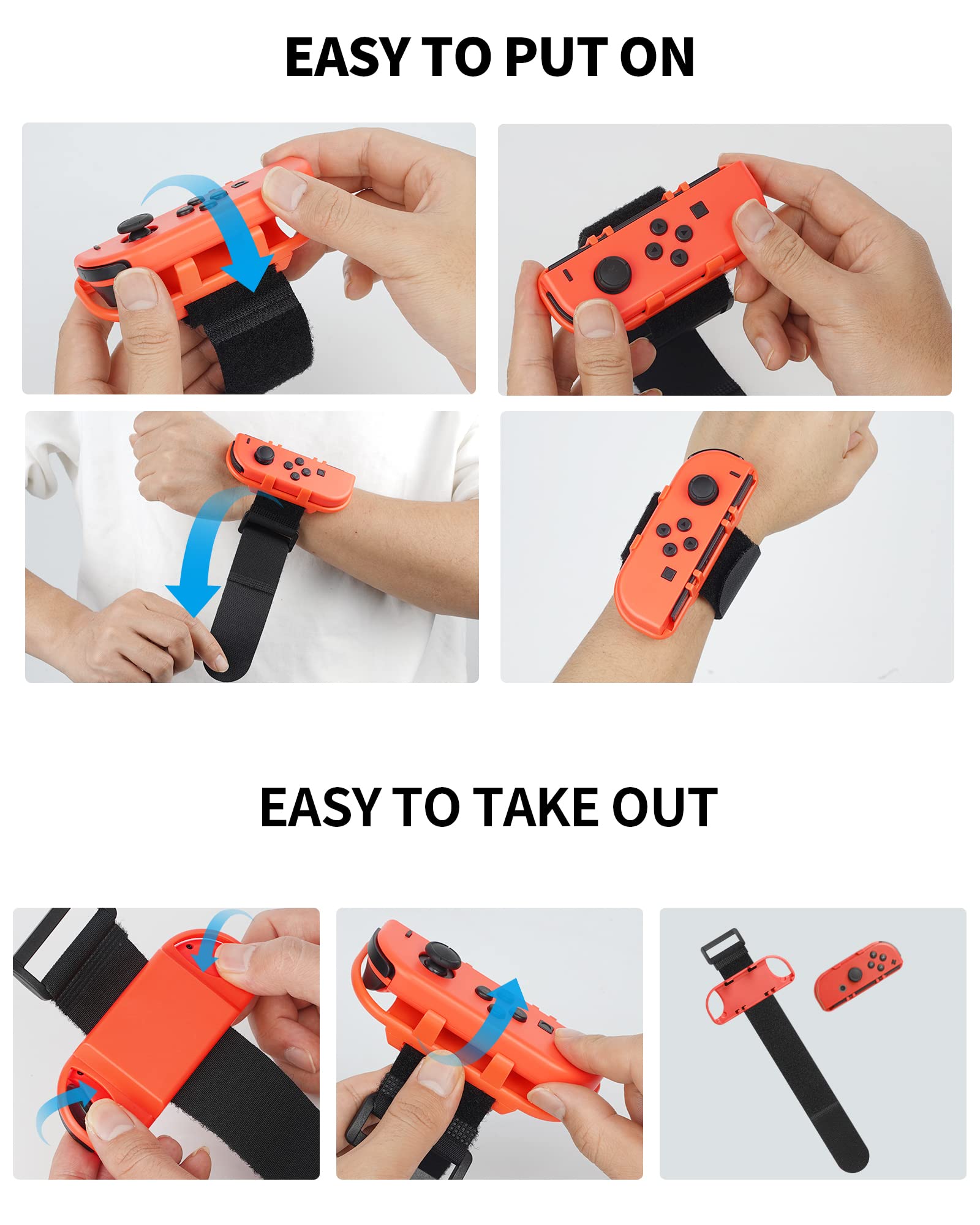 RTTACRTT Wristband for Just Dance 2022/2021/2020 and Zumba Burn It Up Game Accessories, Wrist Strap Compatible with Switch Joy Con, Adjustable Size Suitable for Adults and Children (Black)