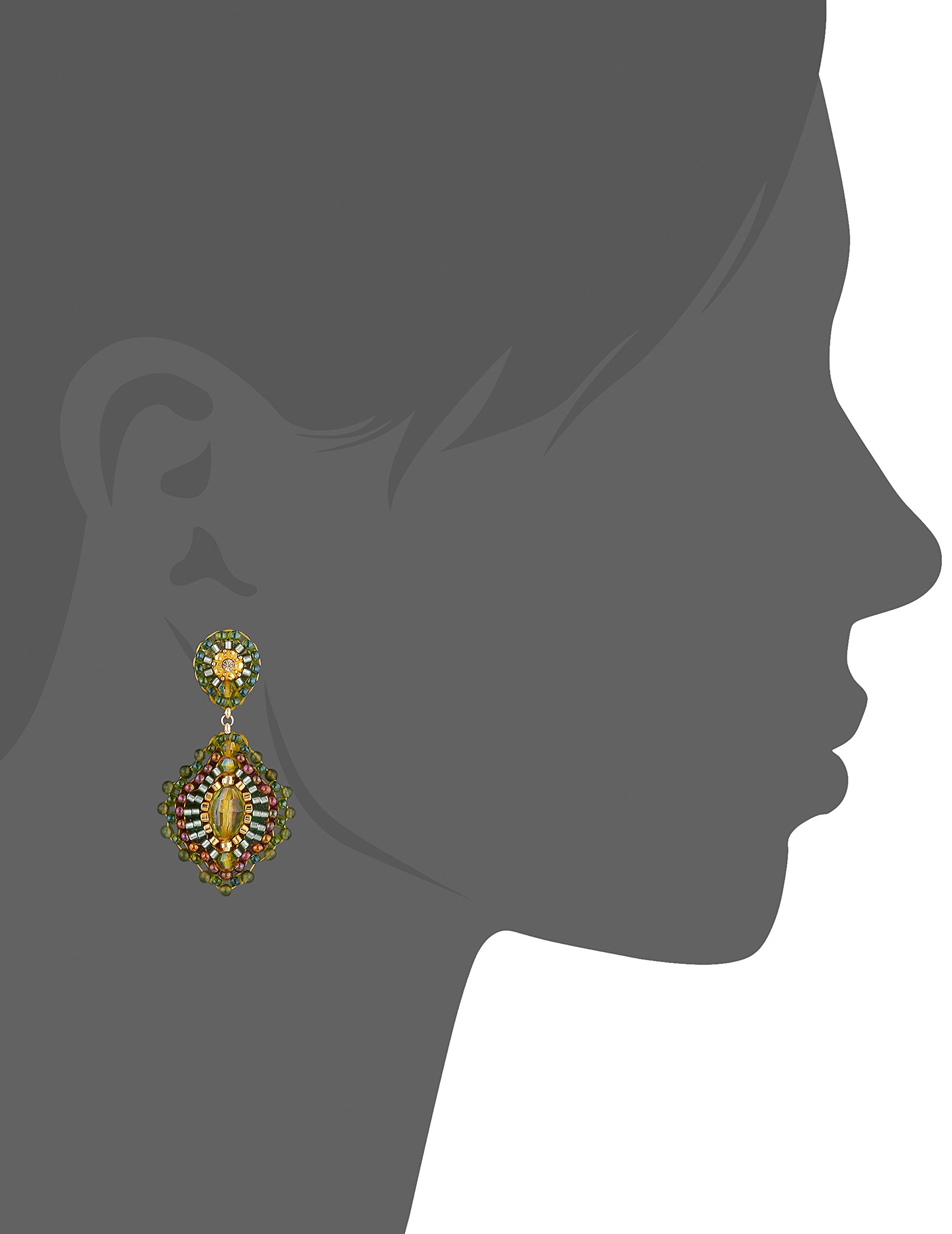 Miguel Ases Small Green Jade Lotus Drop Earrings