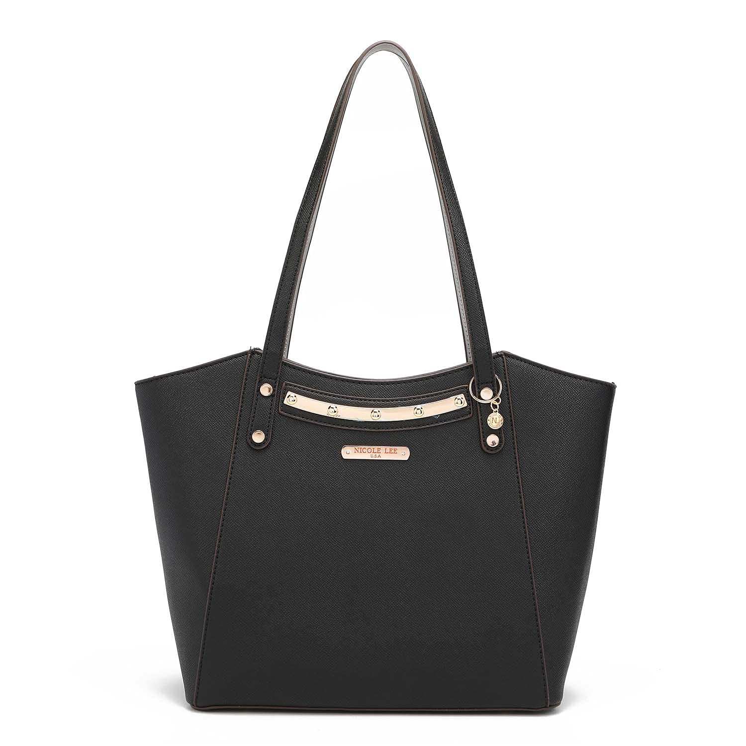 Nicole Lee Mia 3 Piece Set (Shopper, Mini Satchel, Pouch) (BLACK)