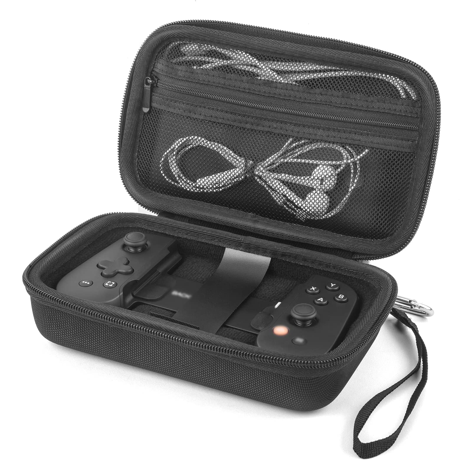 VocoxGpow Hard Case for Backbone One Mobile Gaming Controller[Shockproof] Carrying Case for Backbone One with Wristband,Keychain and Net Pocket for Accessories(Case Only)