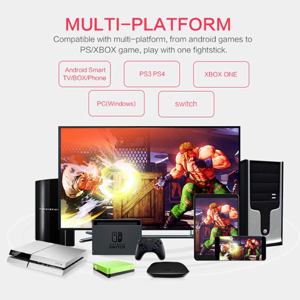 PXN 0082 Arcade Stick PC Street Fighter USB Arcade Stick for Xbox One/Xbox Series X/S/ PS3 / PS4 / Switch/Window PC