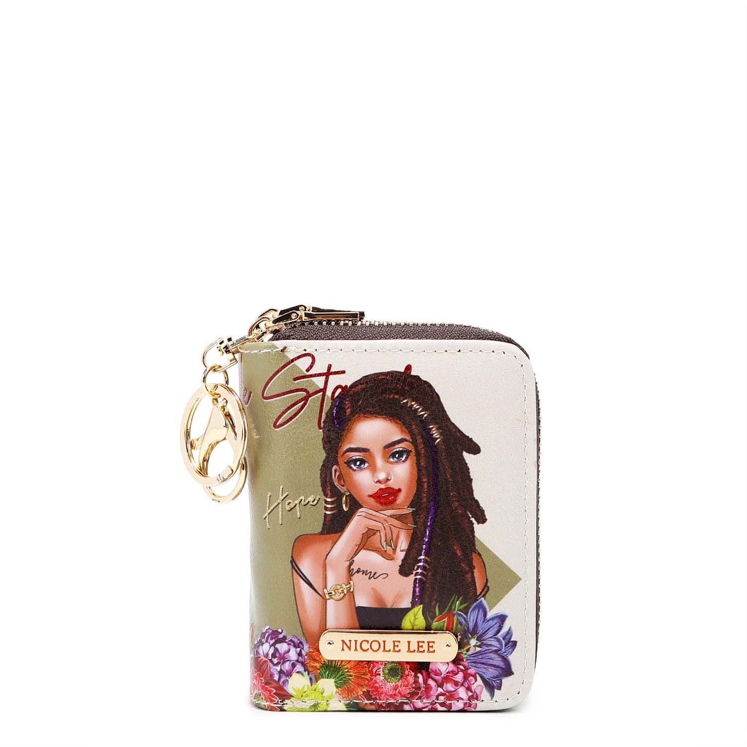 Nicole Lee PRT6319 TOGETHER WE STAND DOUBLE ZIP ACCORDION CARD HOLDER