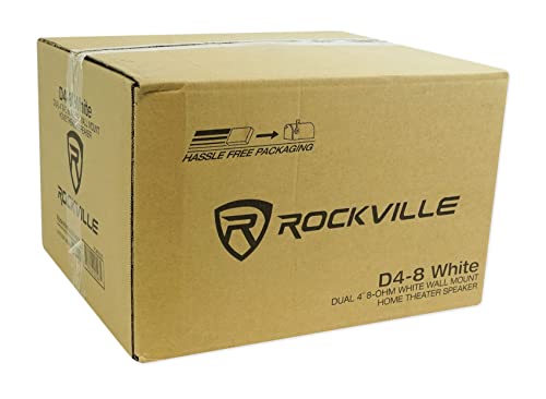 Rockville D4-8 White Dual 4" 8 Ohm Wall Mount Swivel Outdoor Home Patio Speaker