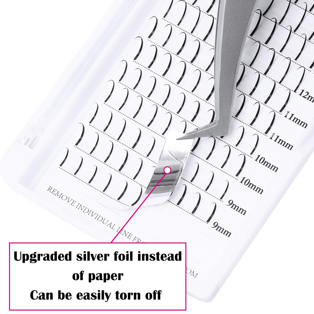 Spike Lash Extensions Mixed Tray Premade Spikes Eyelash Extensions Single Super Thick Eyelash Spikes Individual Lashes Fairy Eyelashes (C Curl, 8-14mm)