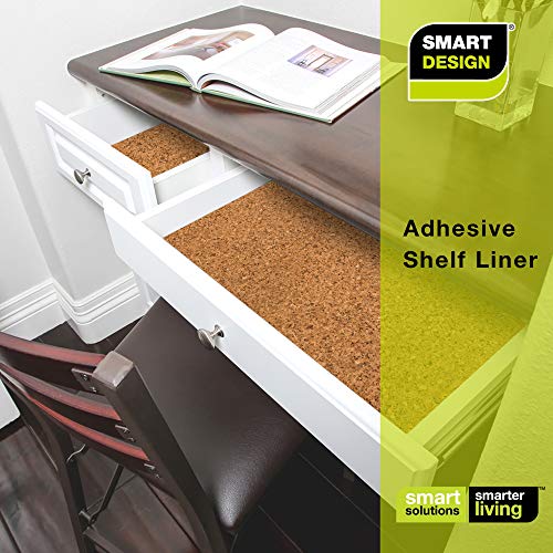 Smart Design Shelf Liner Cork Adhesive - (18 Inch x 24 Feet) - Drawer Cabinet Paper - Kitchen [Cork] - Set of 6-24' Total