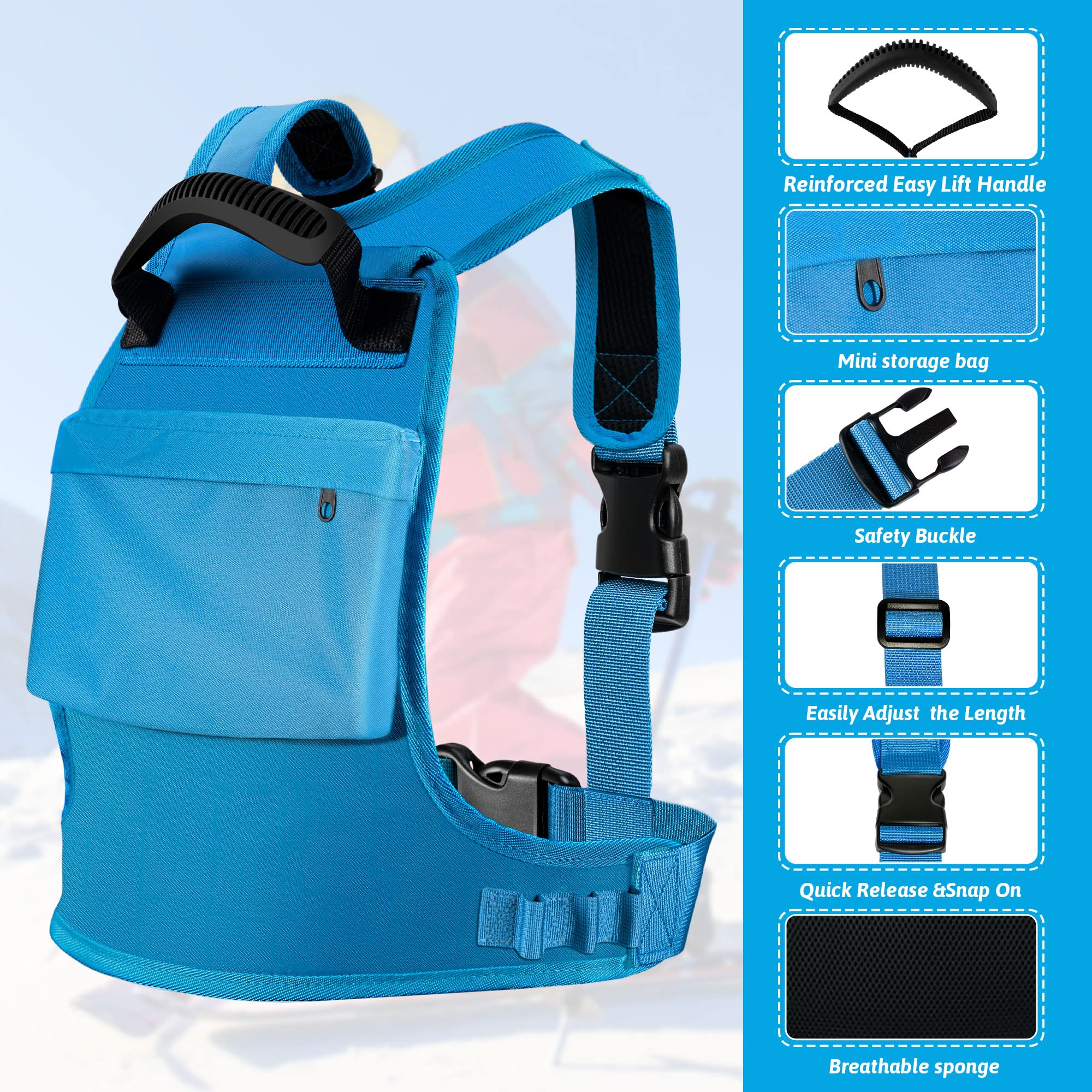 Ski Harness for Kids - Toddler Snowboard Safety Leash Backpack Training Equipment for Beginners to Control The Speed