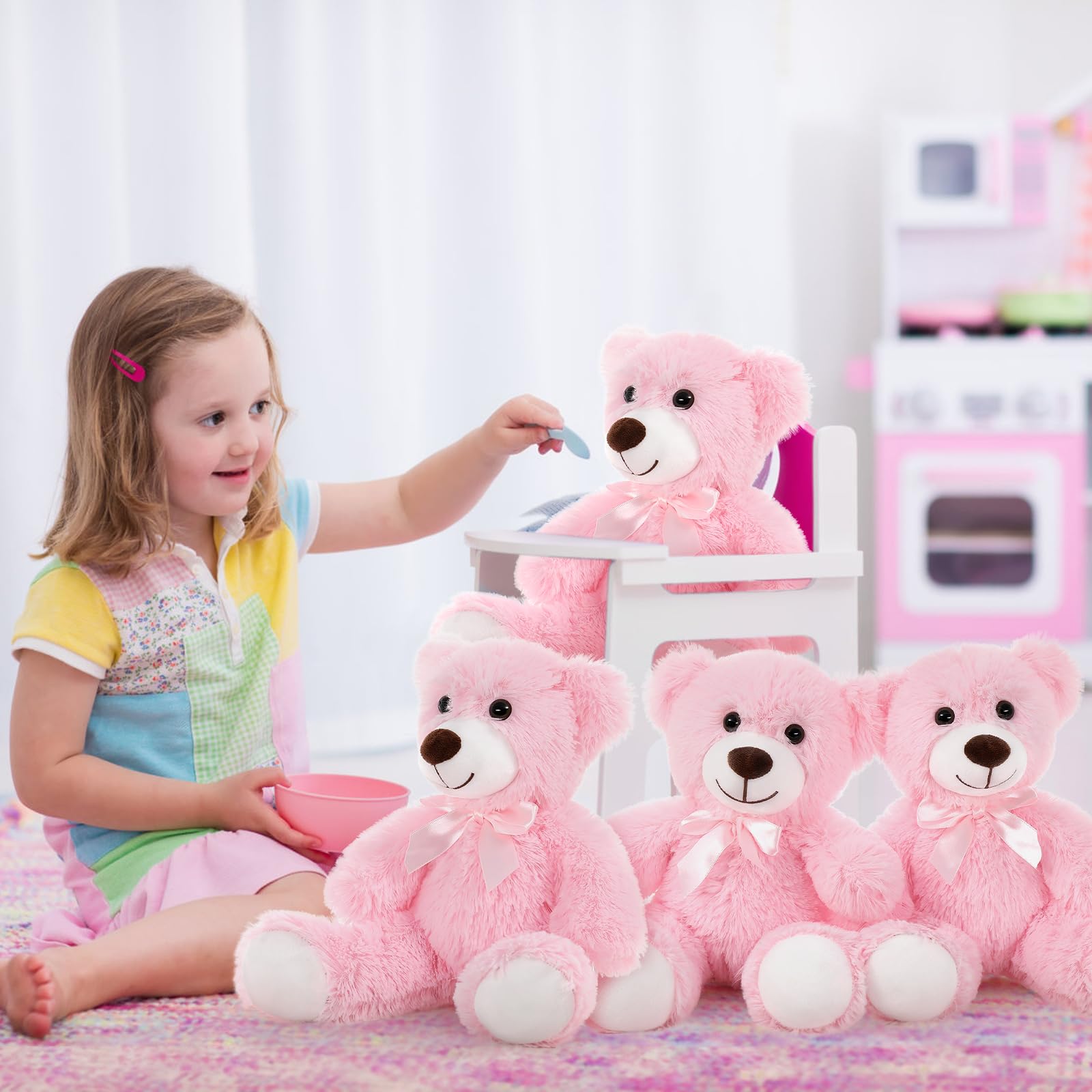 Tezituor Bulk Teddy Bears Stuffed Animal, Teddy Bear Bulk Stuffed Bears Plush, Small Teddy Bears for Baby Shower, Party Centerpiece, Valentines, Birthday