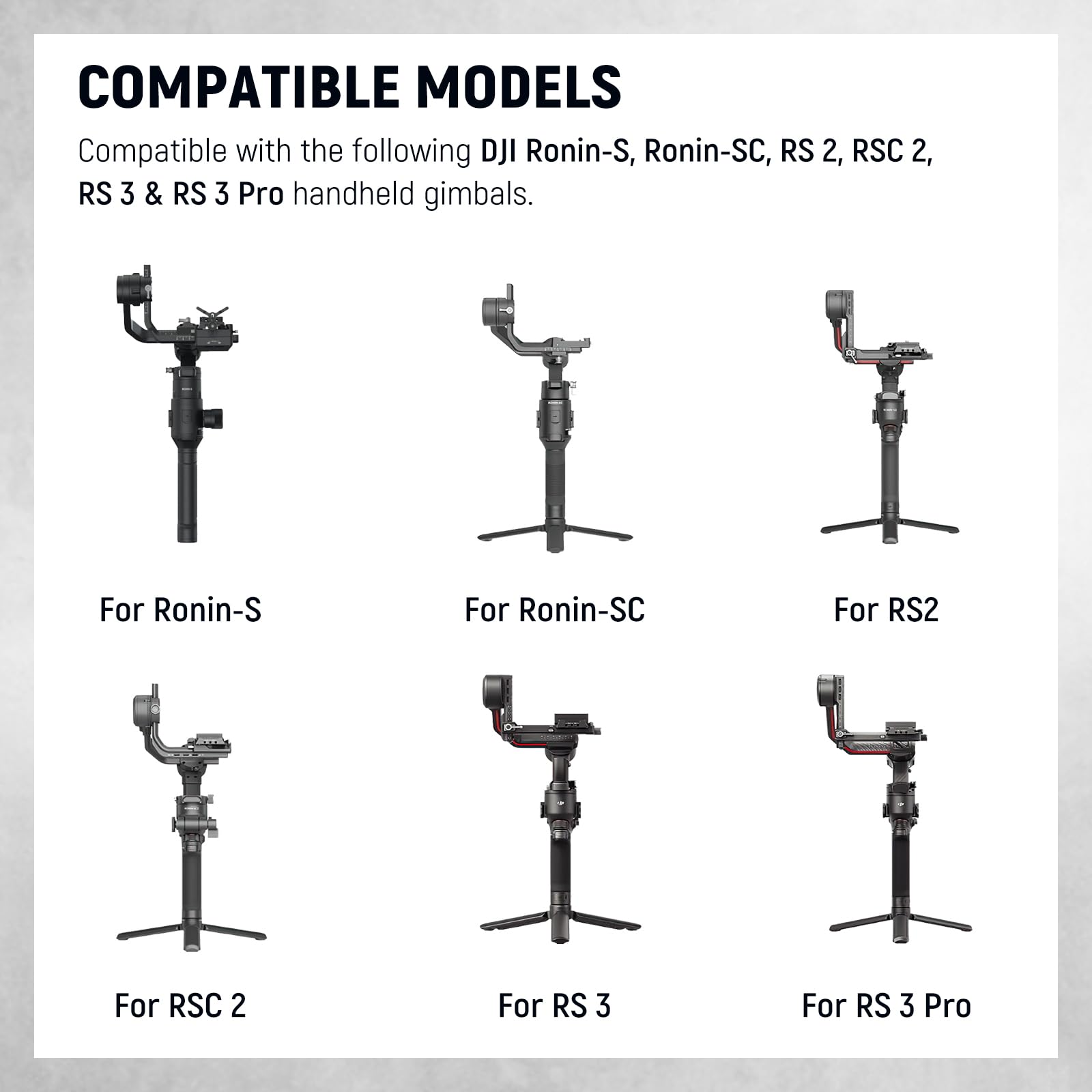 NEEWER Dual Handgrip Compatible with DJI RS4 RS4 Pro RS3 RS3 Pro RS2 RSC2 Ronin S SC Gimbal, Dual Handle Kit with 2 Mini NATO Rails, Quick Release NATO Clamps, 1/4" & 3/8" Threads, GA006