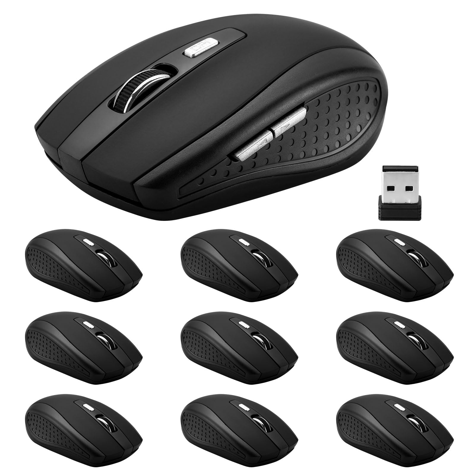 Wireless Mouse with USB - Silent, Slim Computer Mouse with Quiet Click for PC, Computer, Laptop, Desktop, Chromebook, Notebook, Mac (White)